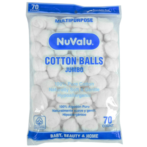NUVALU COTTON BALLS 70CT JUMBO #118523 (ITEM NUMBER: 10001) – HOME PLUS ...