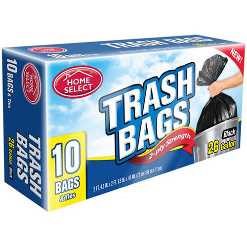 HOME TRASH BAG 26 GAL 10CT (ITEM NUMBER: 10354) – HOME PLUS TRADING INC
