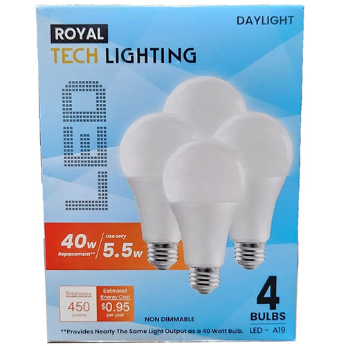 LED LIGHT BULB 40W/5.5W DAYLIGHT 4PK (ITEM NUMBER: 60556) – HOME PLUS ...